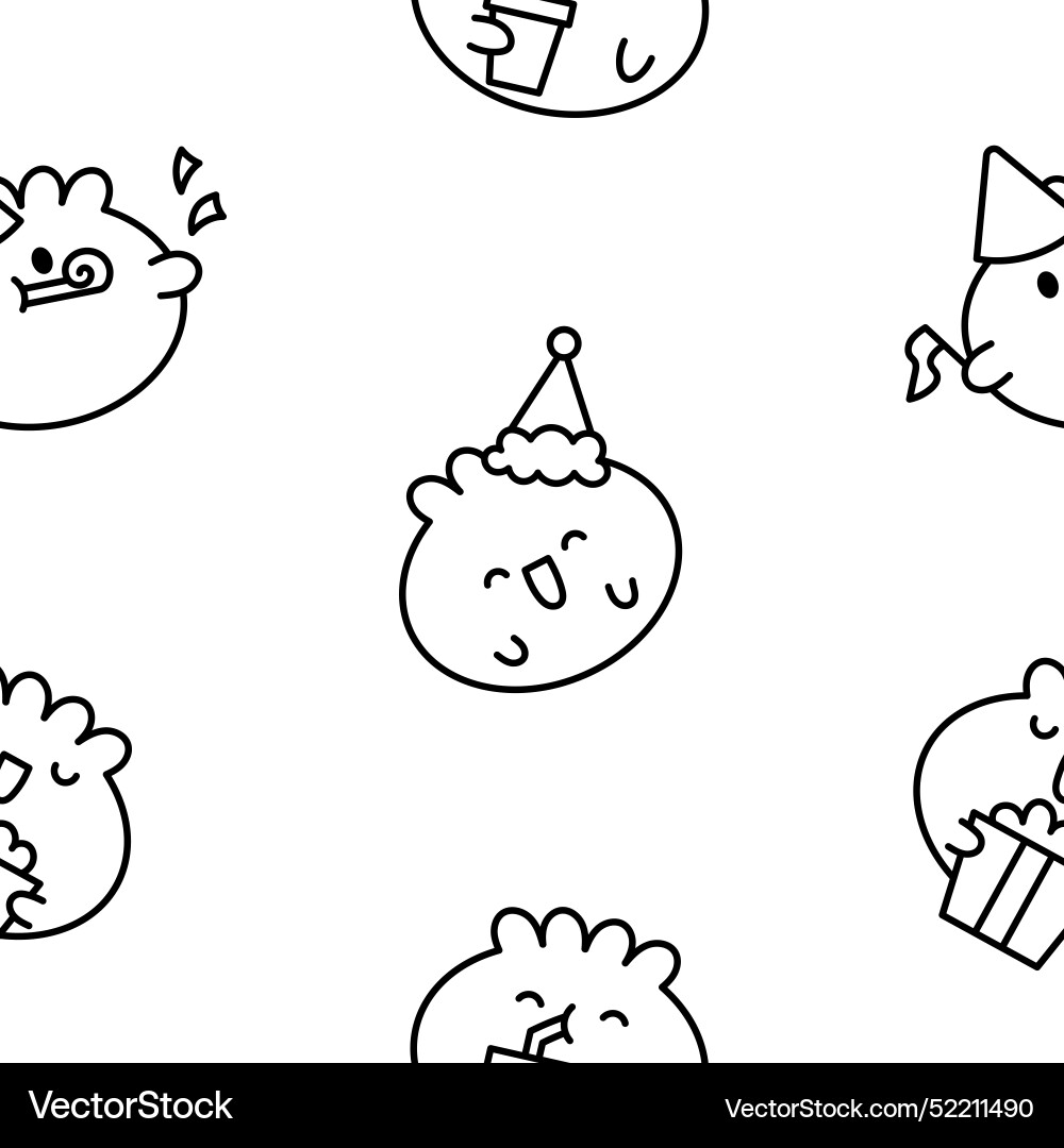Cute kawaii smiling dim sum coloring page Vector Image