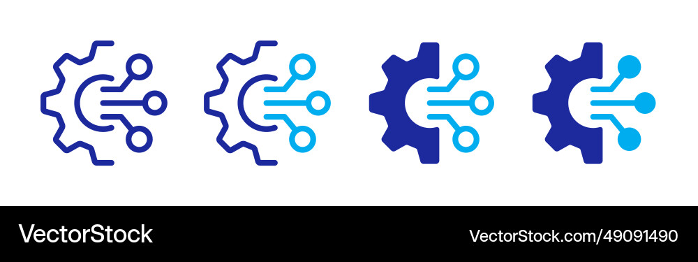 Digital tech icon set transformation Royalty Free Vector