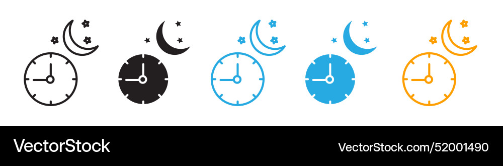 Evening time icon depicting moon and stars Vector Image