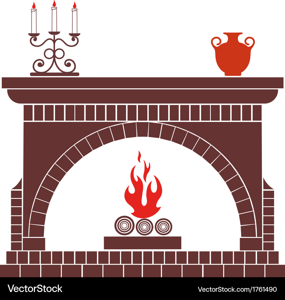 Fireplace Royalty Free Vector Image - VectorStock