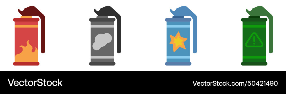 Grenades set tactical icon Royalty Free Vector Image