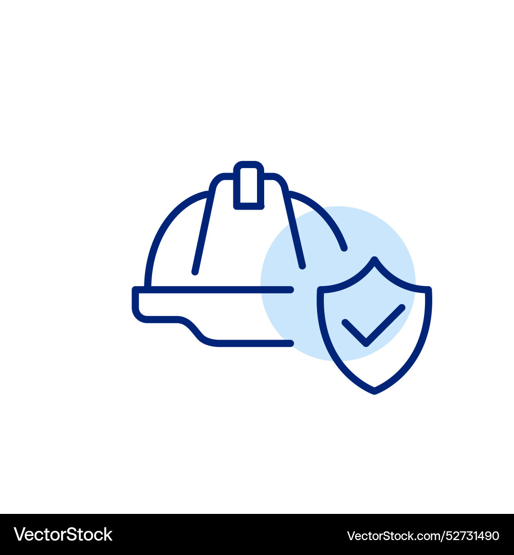Hard hat and protection shield with checkmark Vector Image