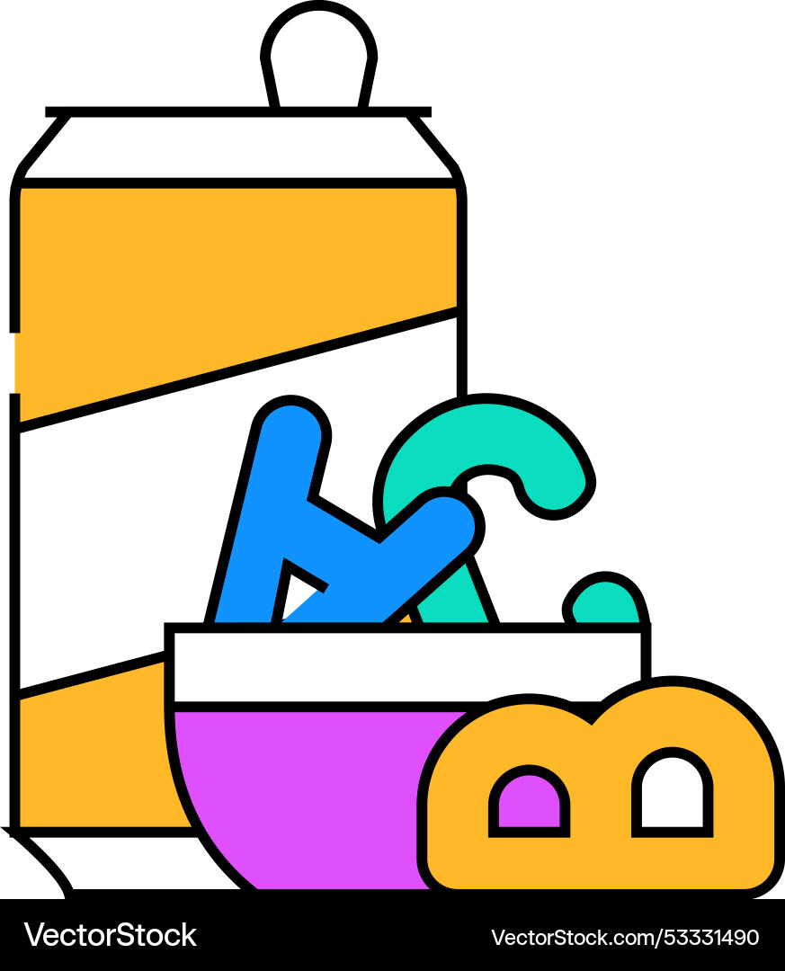 Letter shaped cookies snack icon color Royalty Free Vector