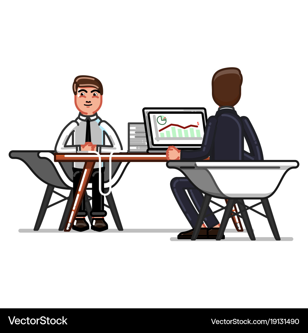 Man have an a job interview Royalty Free Vector Image