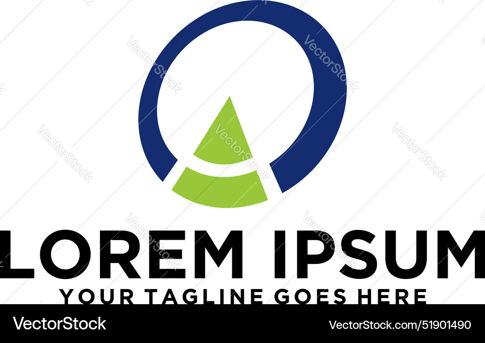 Optimistic compass o letter logo Royalty Free Vector Image