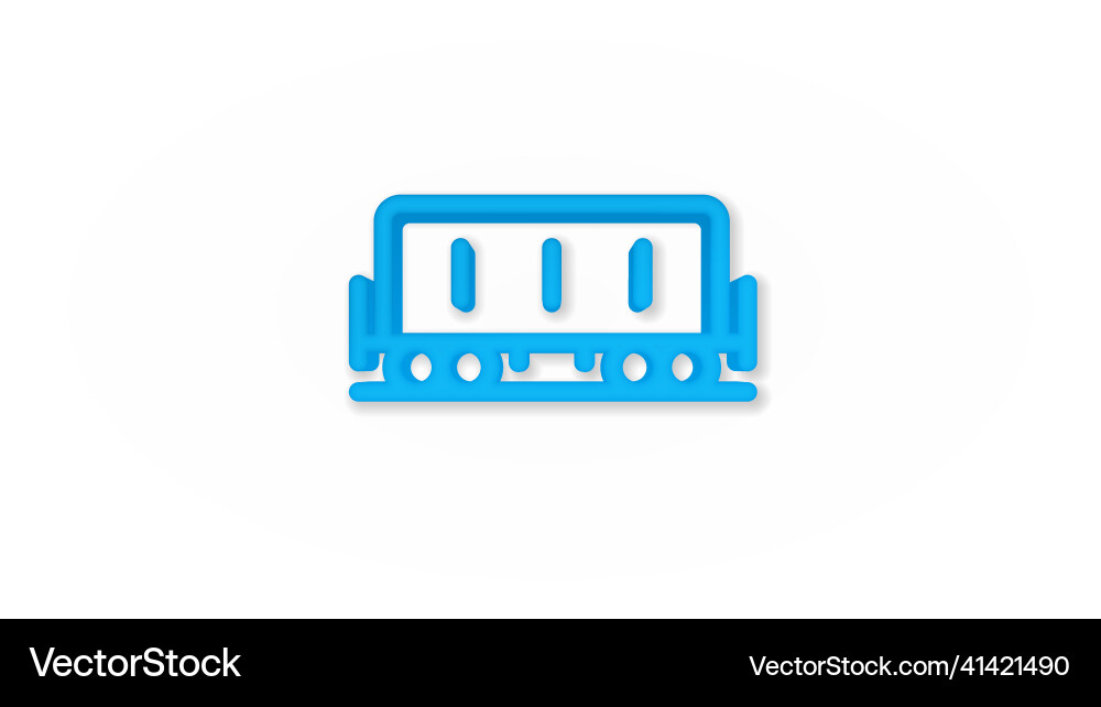 Railway container wagon load realistic icon 3d Vector Image