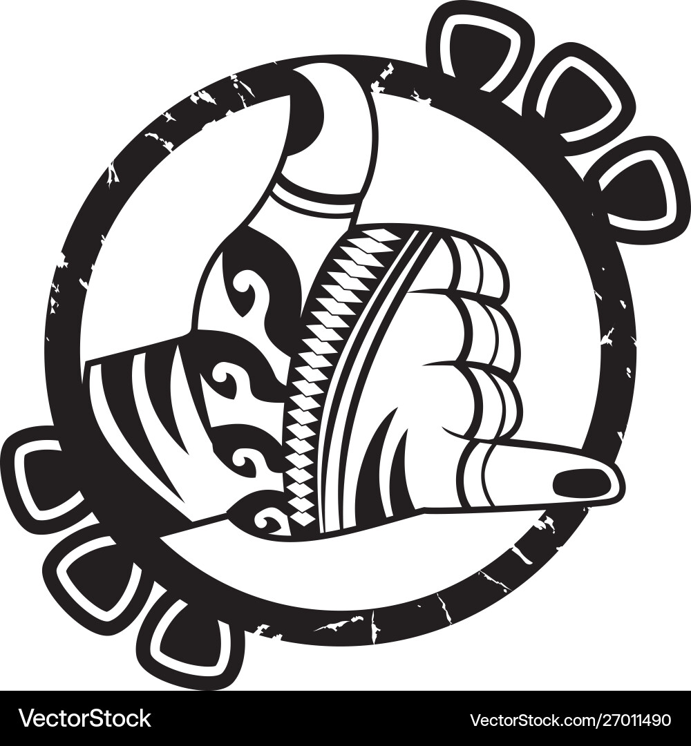 Shaka Hand Cartoon - Retro Style Royalty Free Vector Image