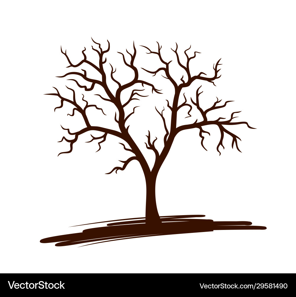 Simple Tree Silhouette Royalty Free Vector Image