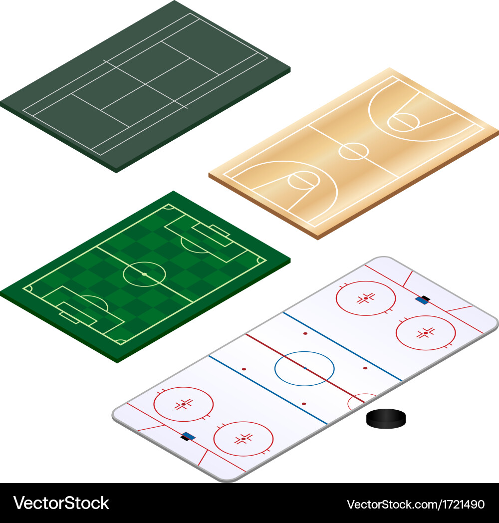 Sports grounds set Royalty Free Vector Image - VectorStock