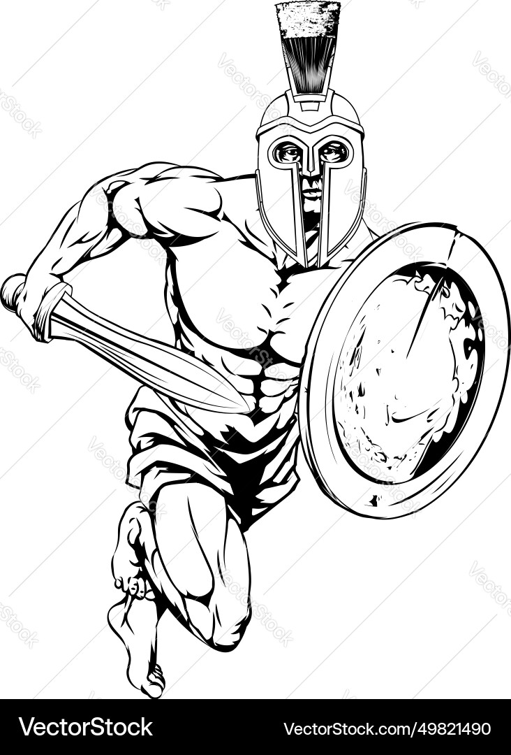 Trojan warrior character Royalty Free Vector Image