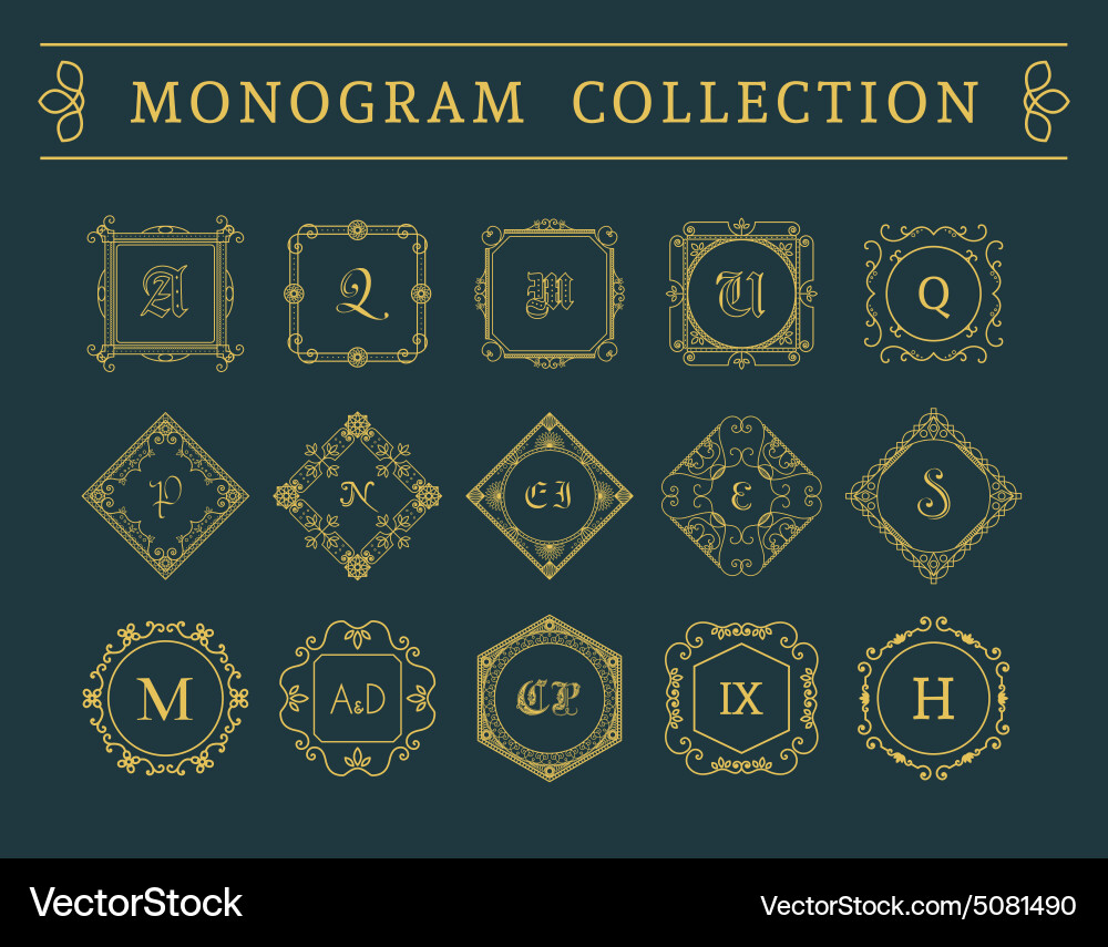 Vintage monogram set Royalty Free Vector Image