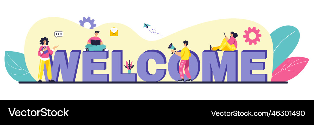 Welcome message office manager boss words Vector Image
