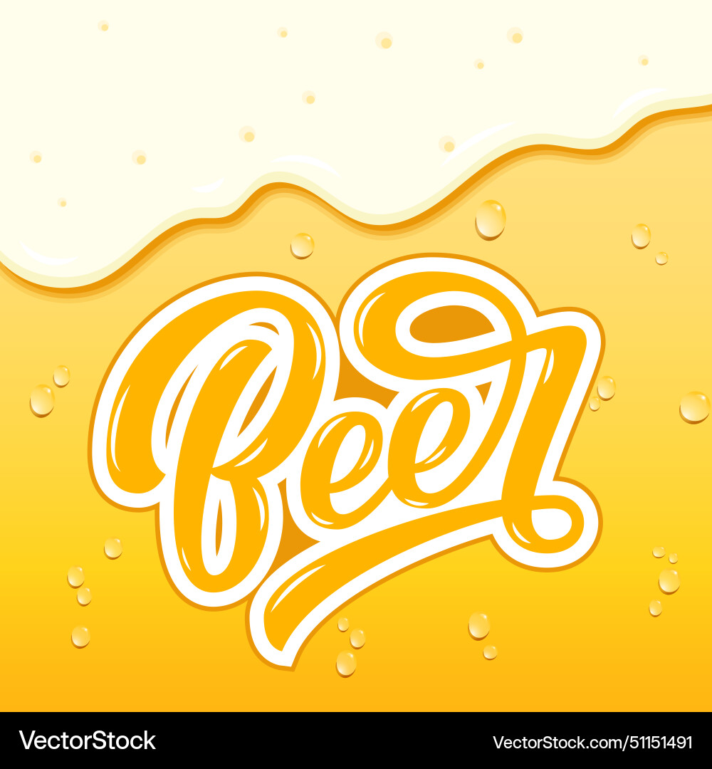 Beer hand lettering custom typography cartoon Vector Image