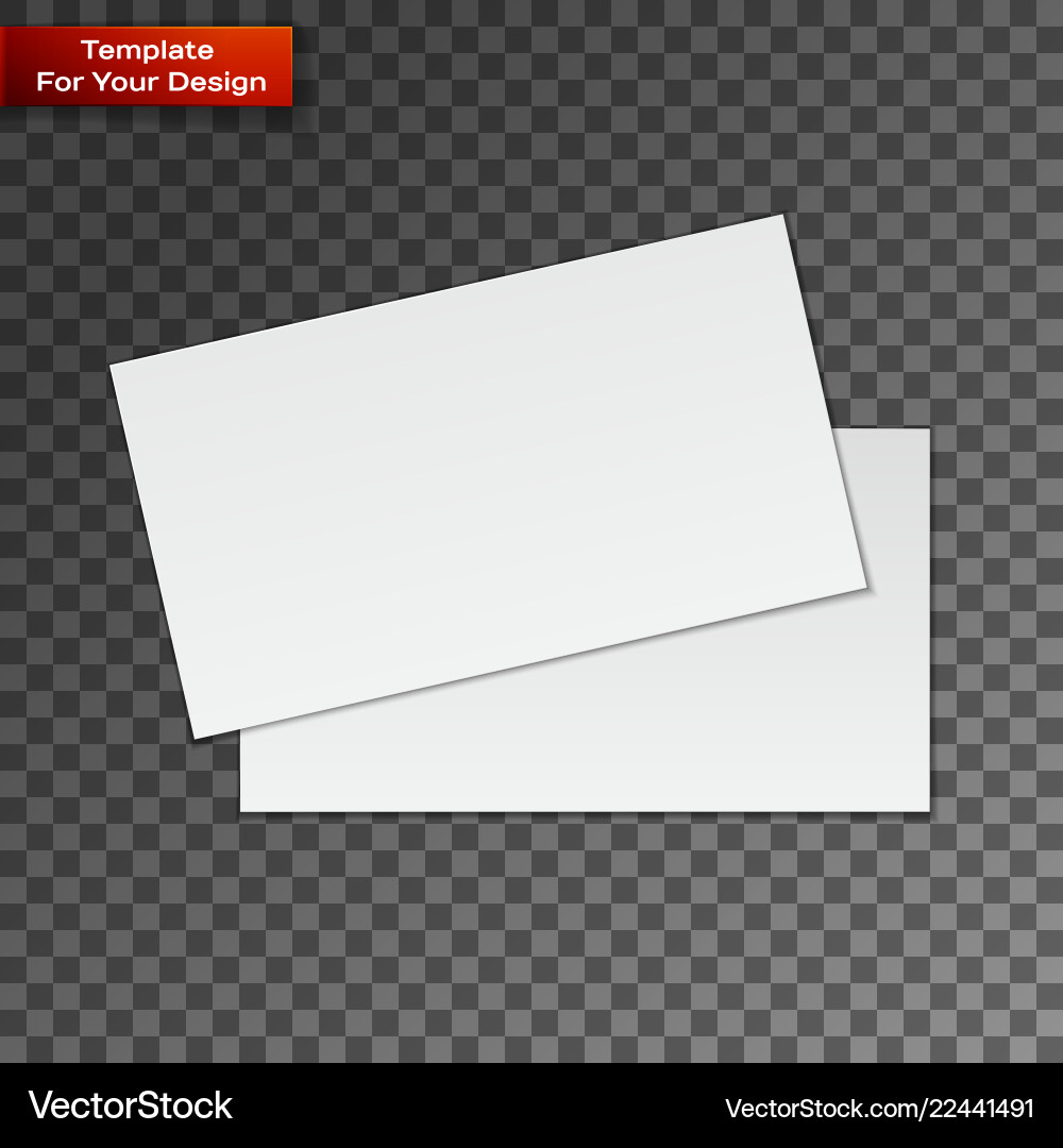 Blank business cards on transparent background Vector Image