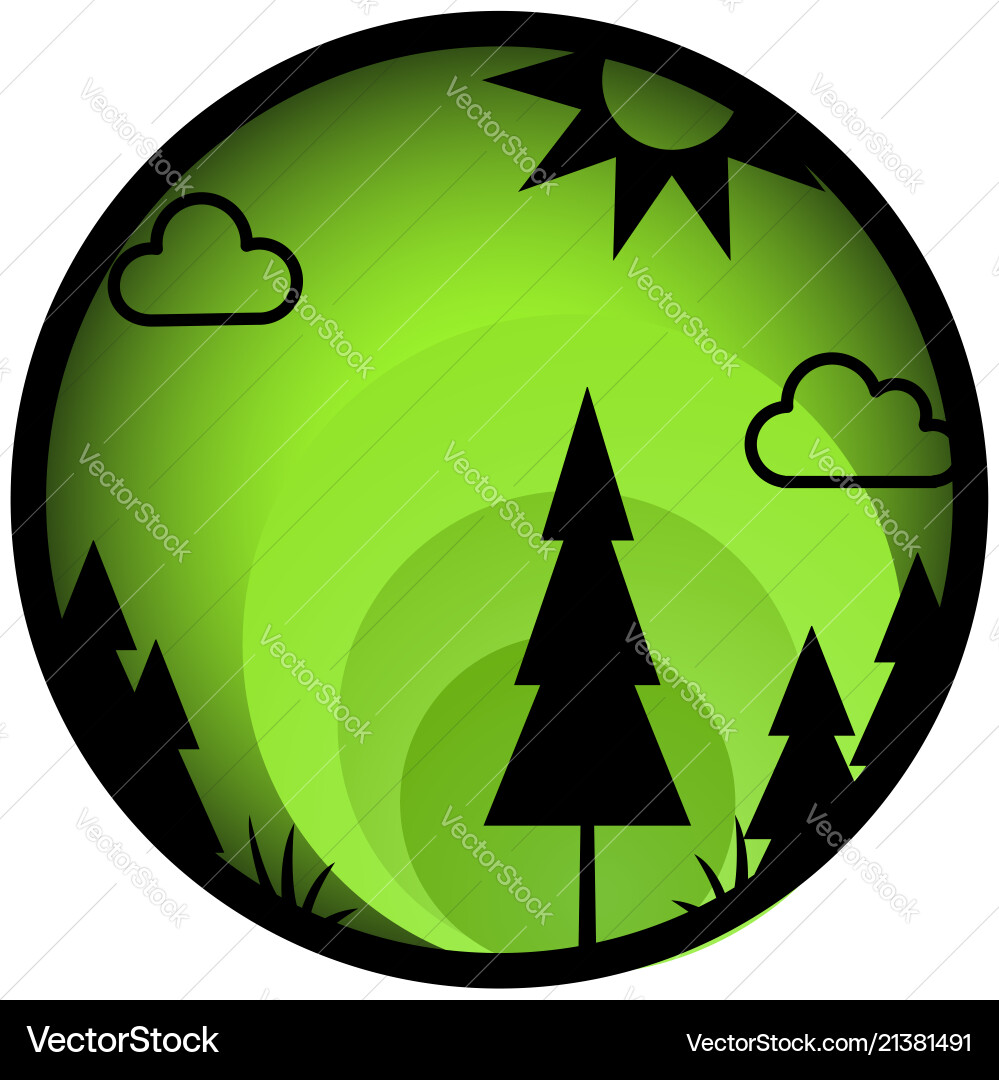 Forest button circle icon Royalty Free Vector Image