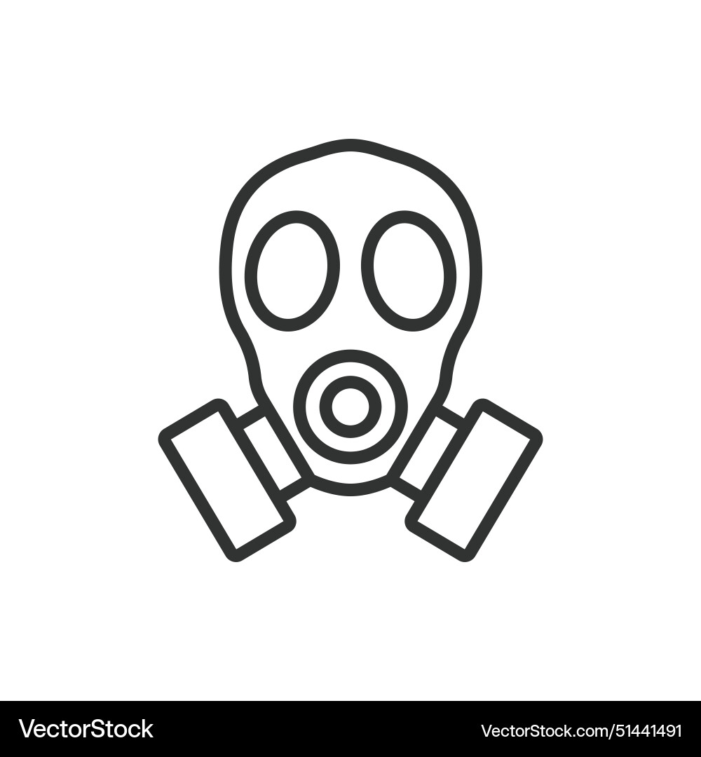 Gas mask in line design protection Royalty Free Vector Image