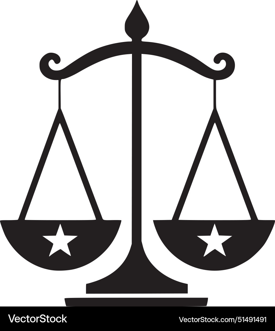 Justice - black and white isolated icon Royalty Free Vector