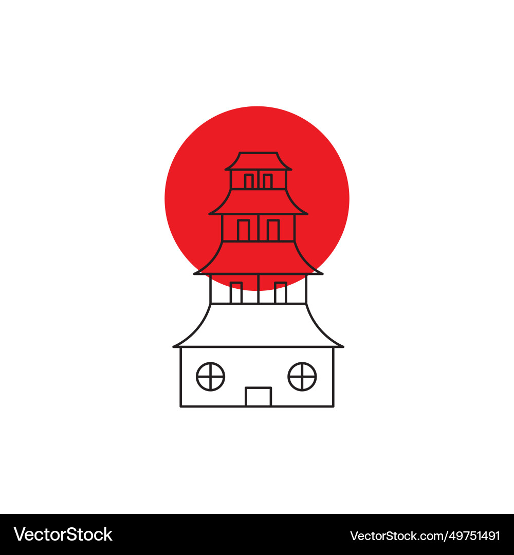 Pagoda icon logo image Royalty Free Vector Image