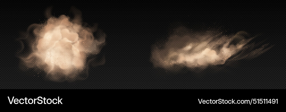 Sand dust cloud dirt desert smoke wind effect Vector Image