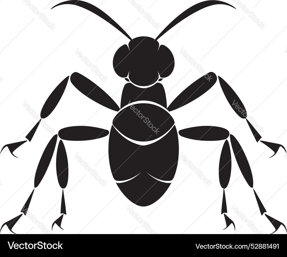 Sleek and stylish black ant emblem logo Royalty Free Vector