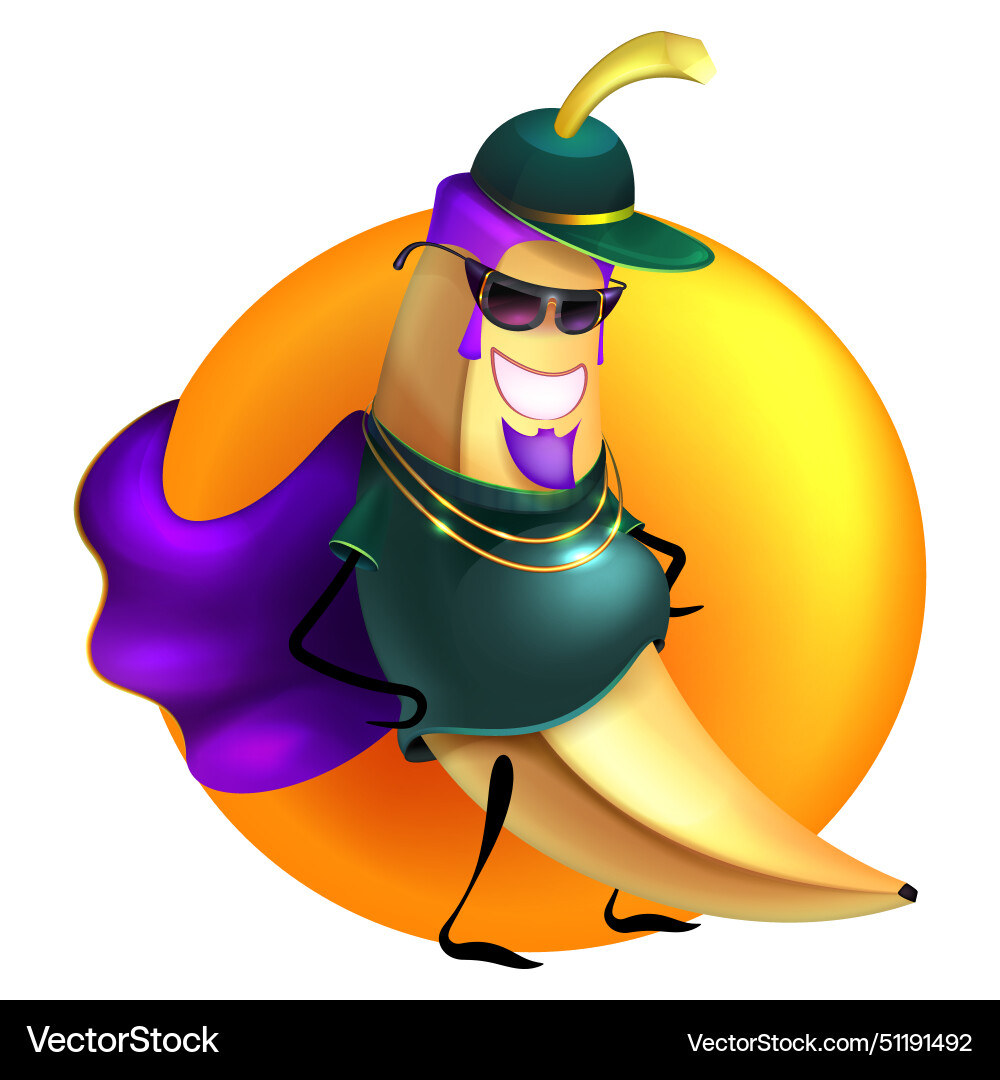 A cartoon superhero banana Royalty Free Vector Image
