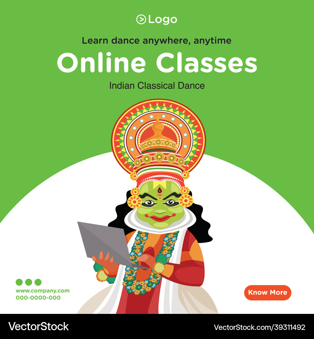 Banner design of online classes Royalty Free Vector Image