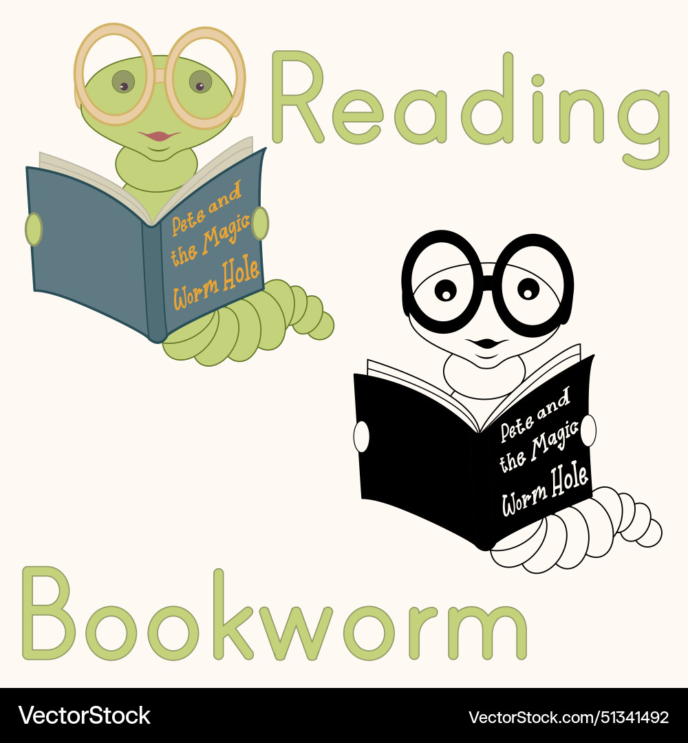 Bookworm Royalty Free Vector Image - VectorStock