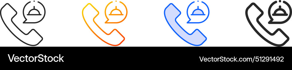 Call center iconthin linear gradient blue stroke Vector Image