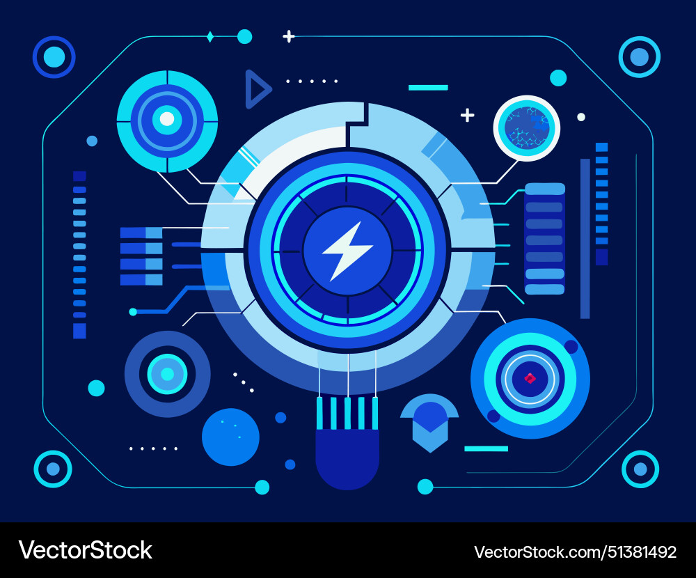 Circle blue abstract technology innovation Vector Image
