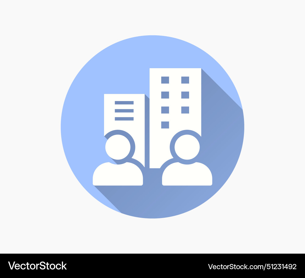 Company building flat icon with long shadow for Vector Image