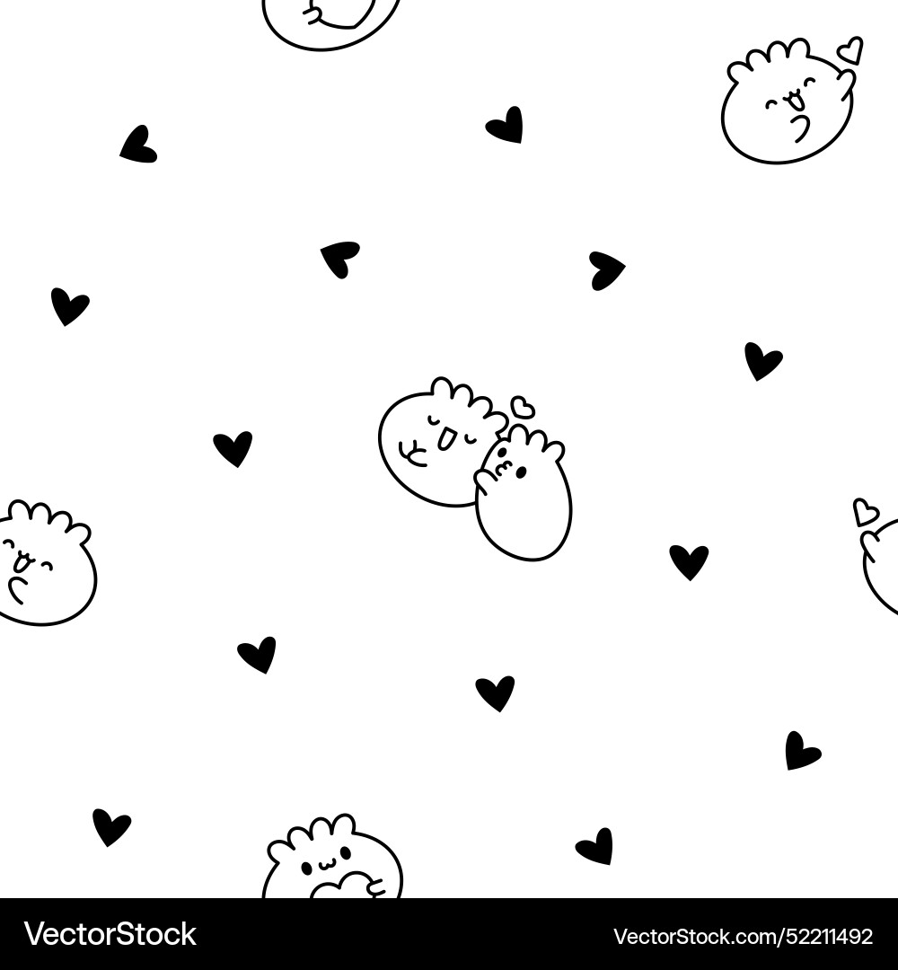 Cute kawaii smiling dim sum coloring page Vector Image