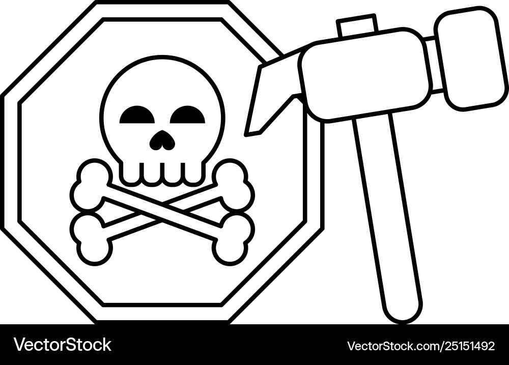 Danger sign with tools Royalty Free Vector Image