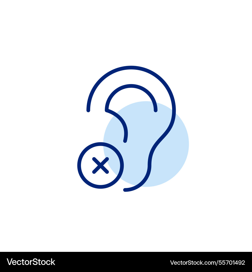Ear and cross symbol no eavesdropping Royalty Free Vector