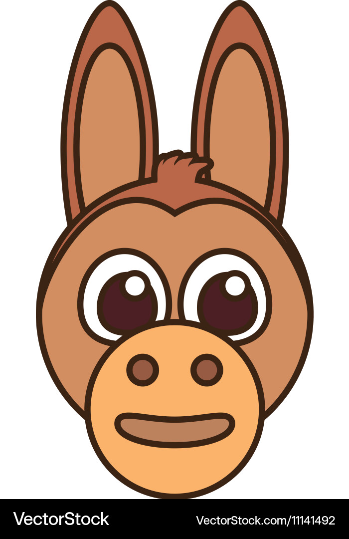 Funny donkey face isolated icon Royalty Free Vector Image