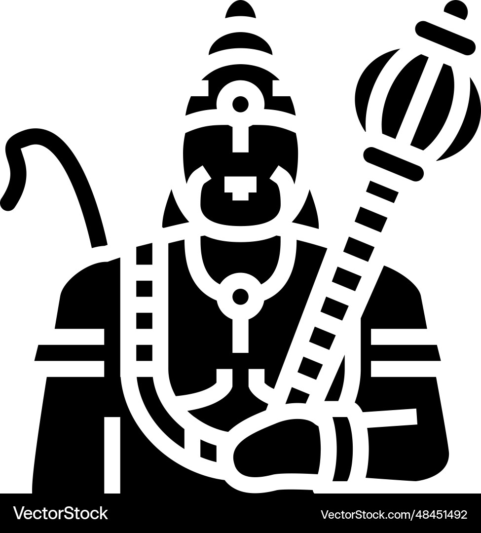 Hanuman god indian glyph icon Royalty Free Vector Image Hanuman god indian glyph icon Royalty Free Vector Image