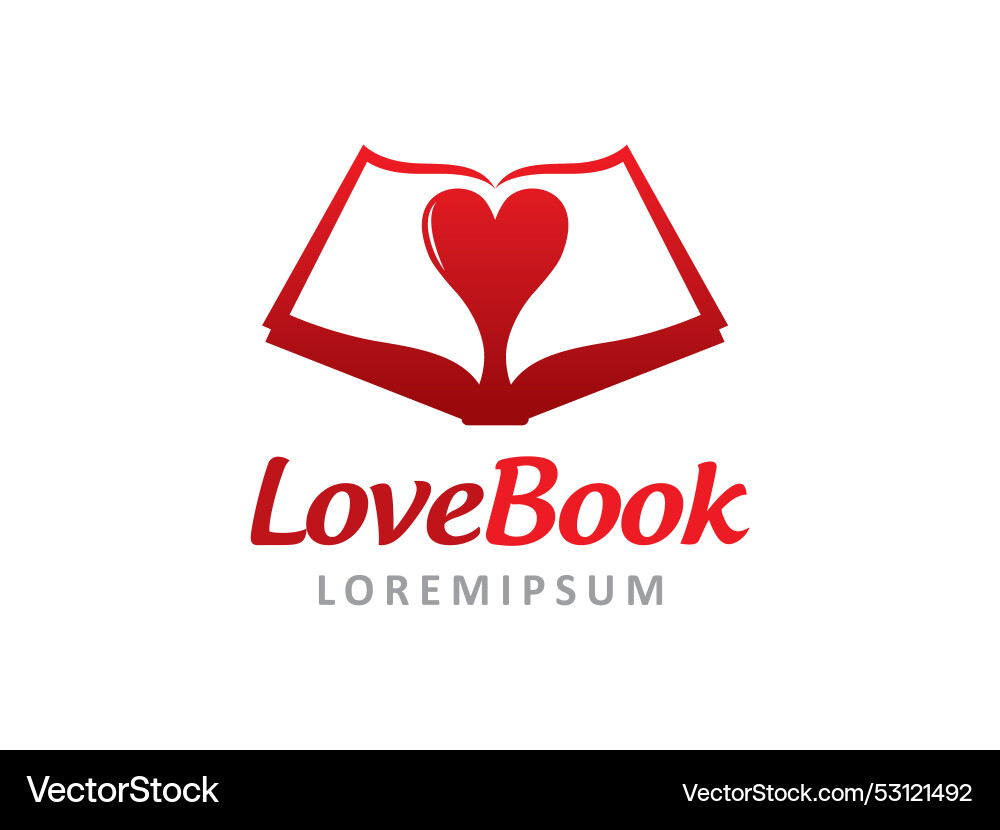 Love book logo symbol or icon template Royalty Free Vector