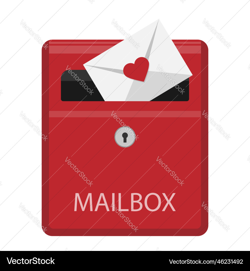 Mail box with letter icon mailbox envelope Vector Image