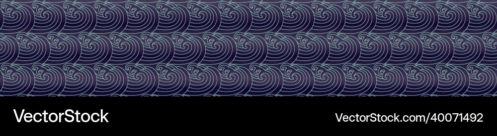 Panorama of drawn waves pattern light lines Vector Image