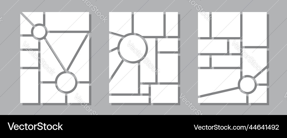 Photo collage template empty square and circle Vector Image