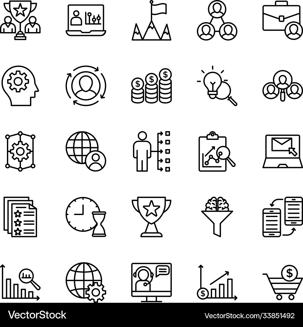 Produktmanagement Icons Lizenzfreies Vektorbild