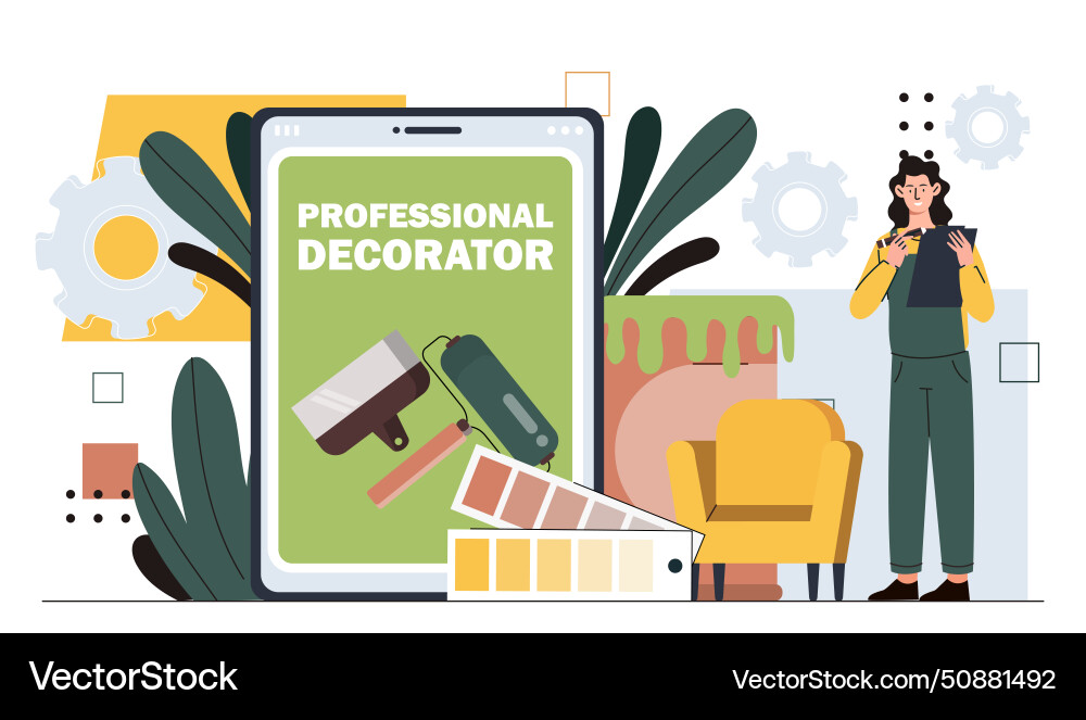 Professional decorator designer concept Royalty Free Vector