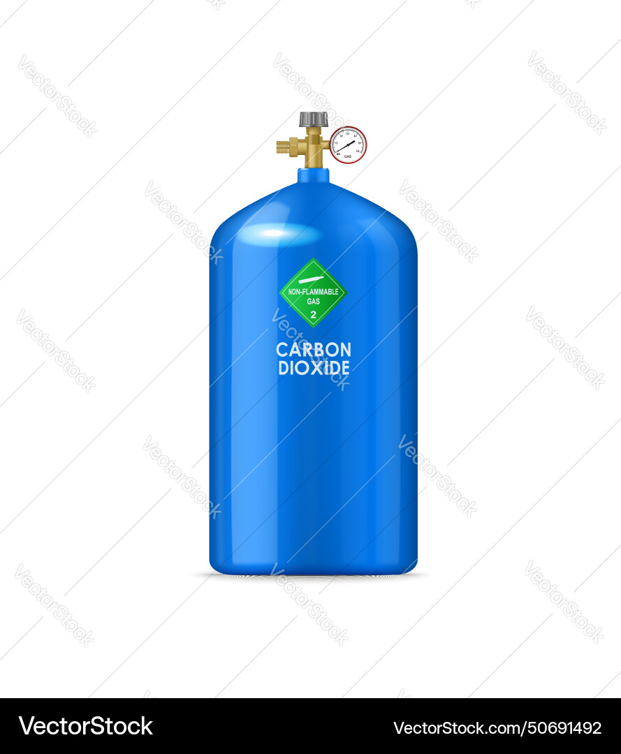 Realistic gas cylinder balloon with carbon dioxide