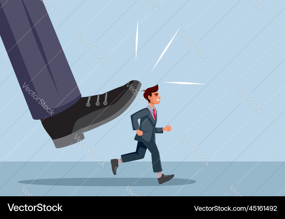 Stern Boss Stepping on Employee Royalty Free Vector Image