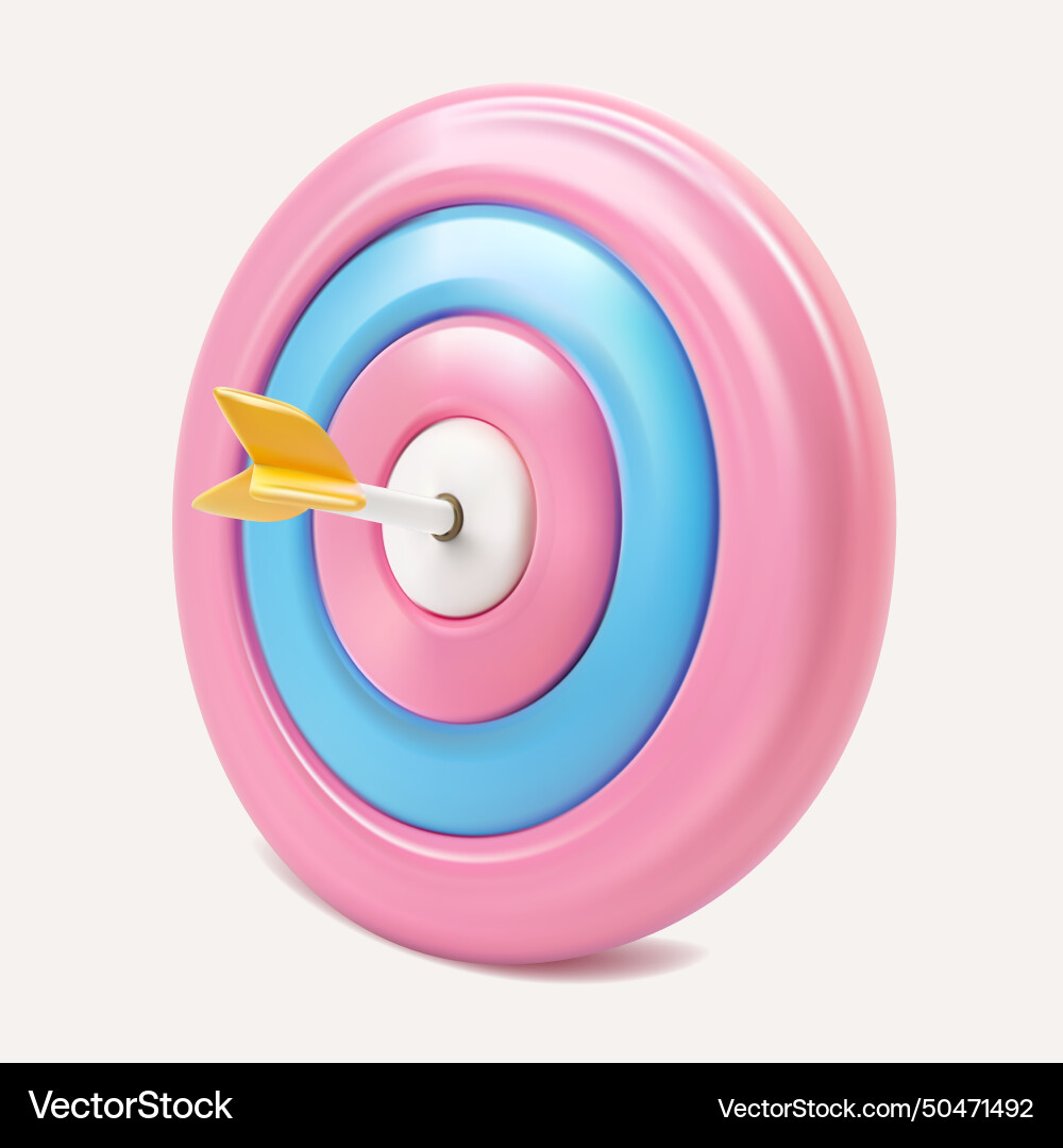 Stylized target with arrow center hit Royalty Free Vector