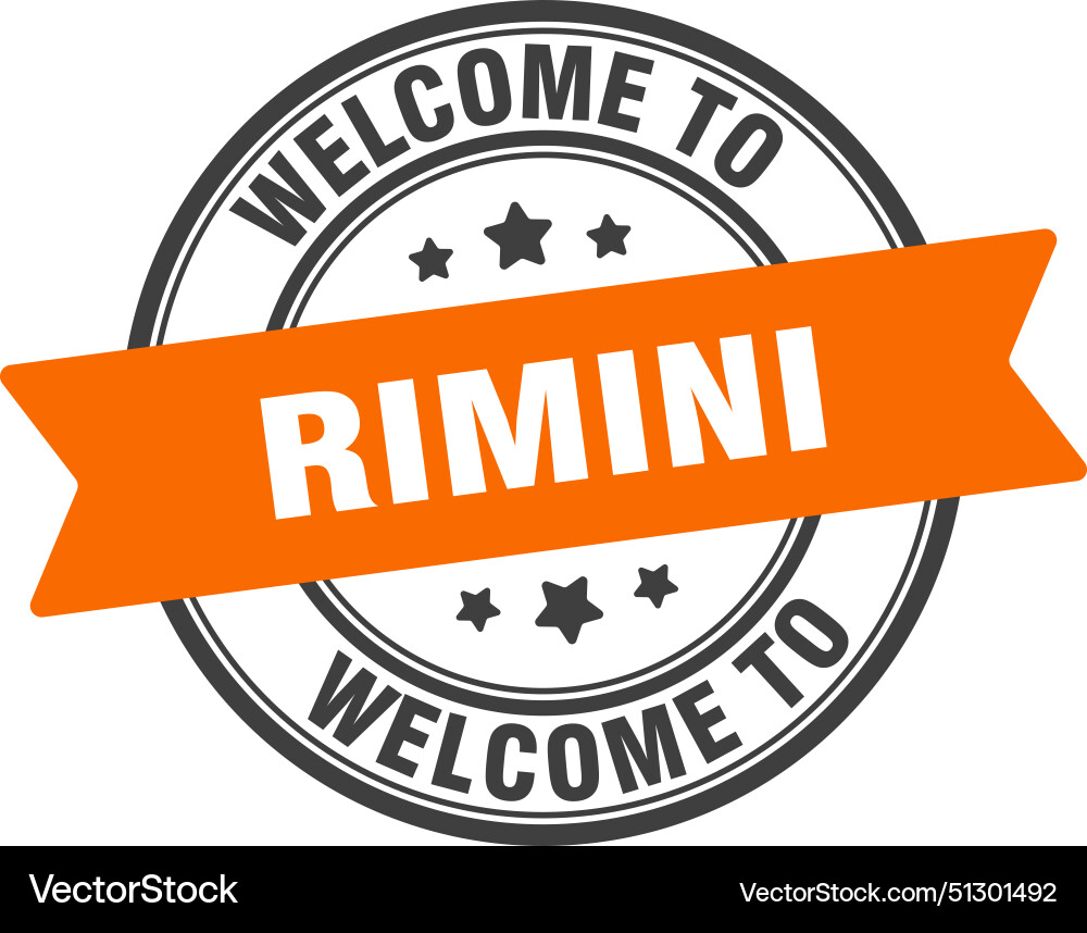 Welcome to rimini stamp round sign Royalty Free Vector Image