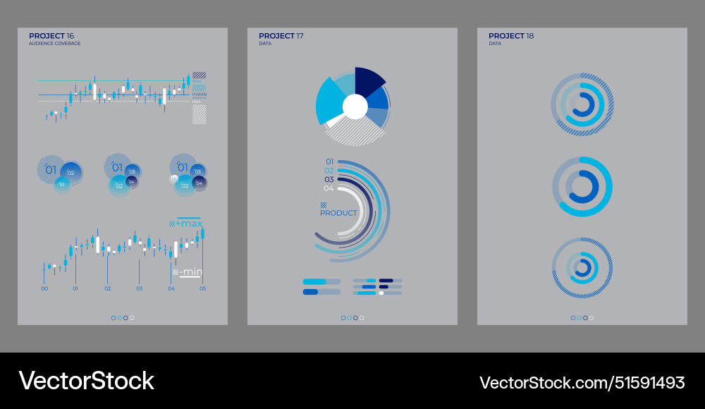 Abstract elements business charts Royalty Free Vector Image