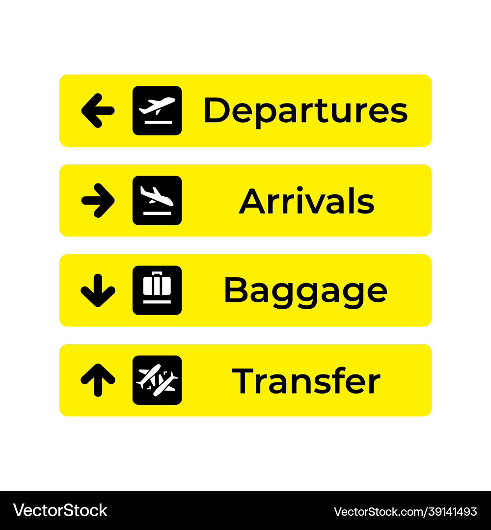 Airport sign terminal Royalty Free Vector Image