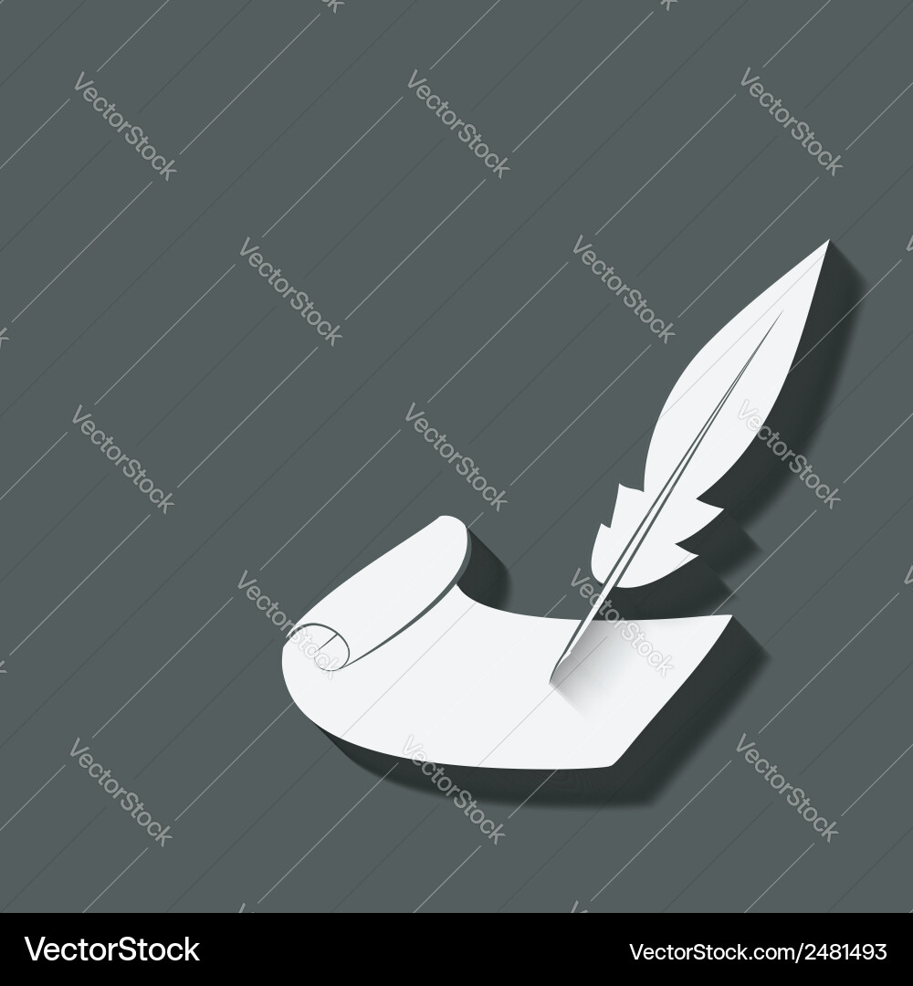 Antique Pen and Inkwell Royalty Free Vector Image