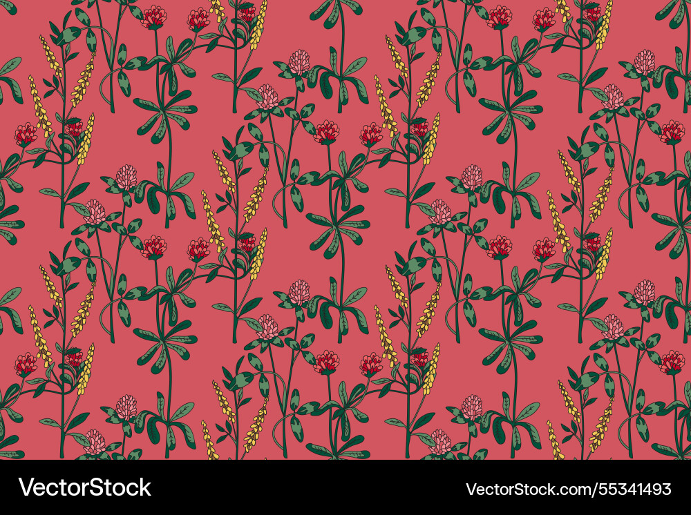 Botanical abstract plant seamless pattern Vector Image