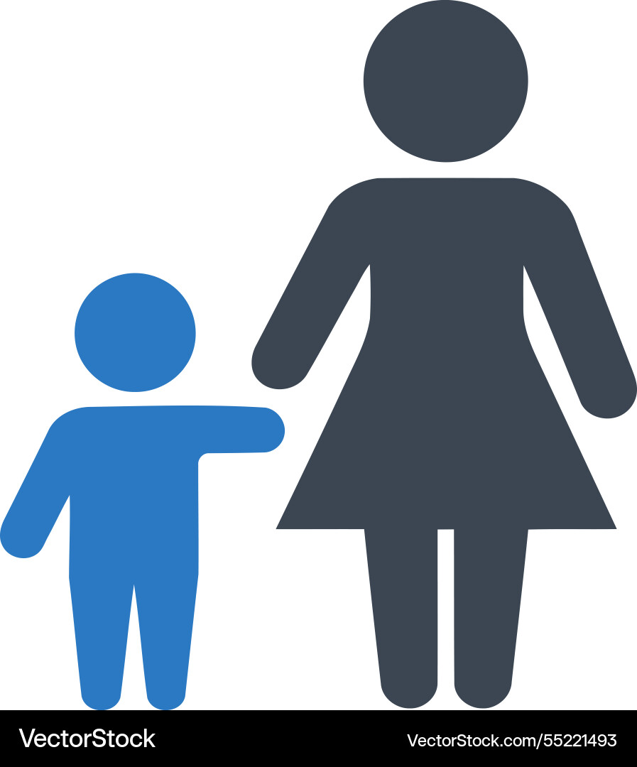 Child with adult icon Royalty Free Vector Image